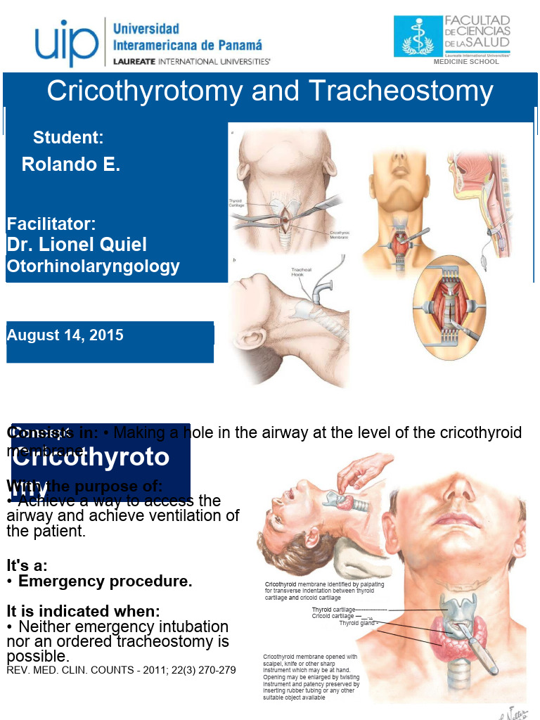Cricothyrotomy and Tracheostomy | PDF | Clinical Medicine | Medical ...