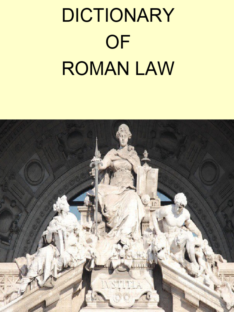 Roman Law Dictionary | PDF | Roman Law | Roman Empire