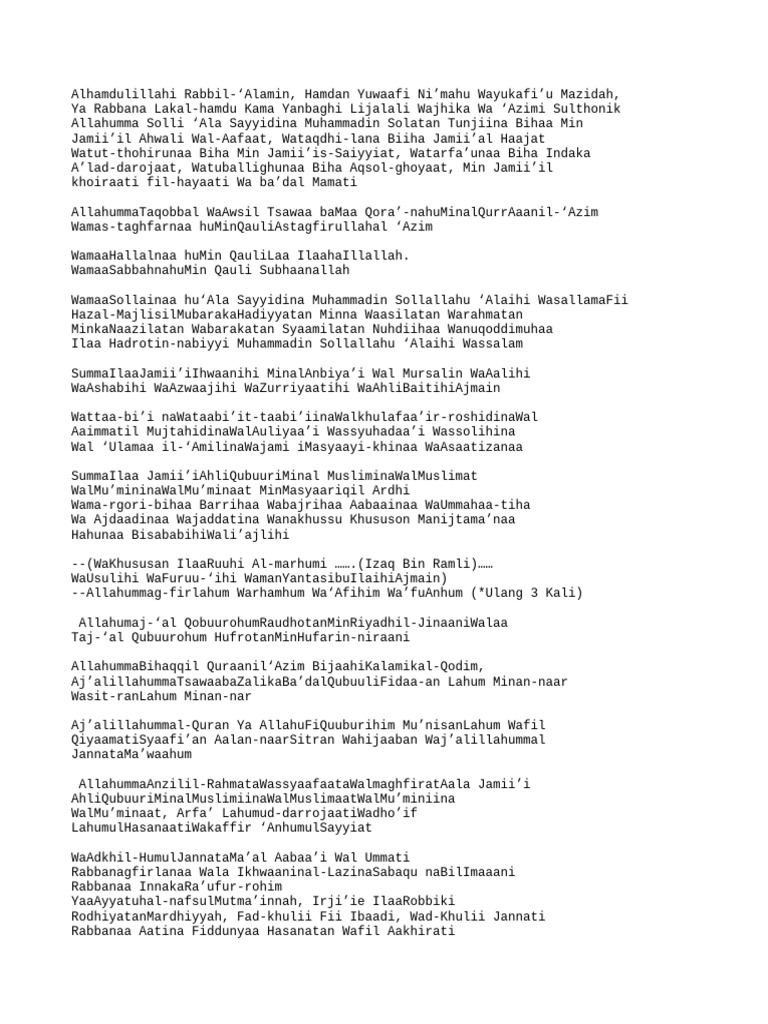 Doa Tahlil | PDF
