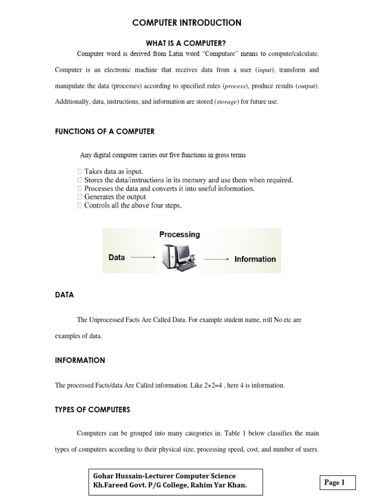 Basic Intro Notes | PDF | Random Access Memory | Computer Data Storage