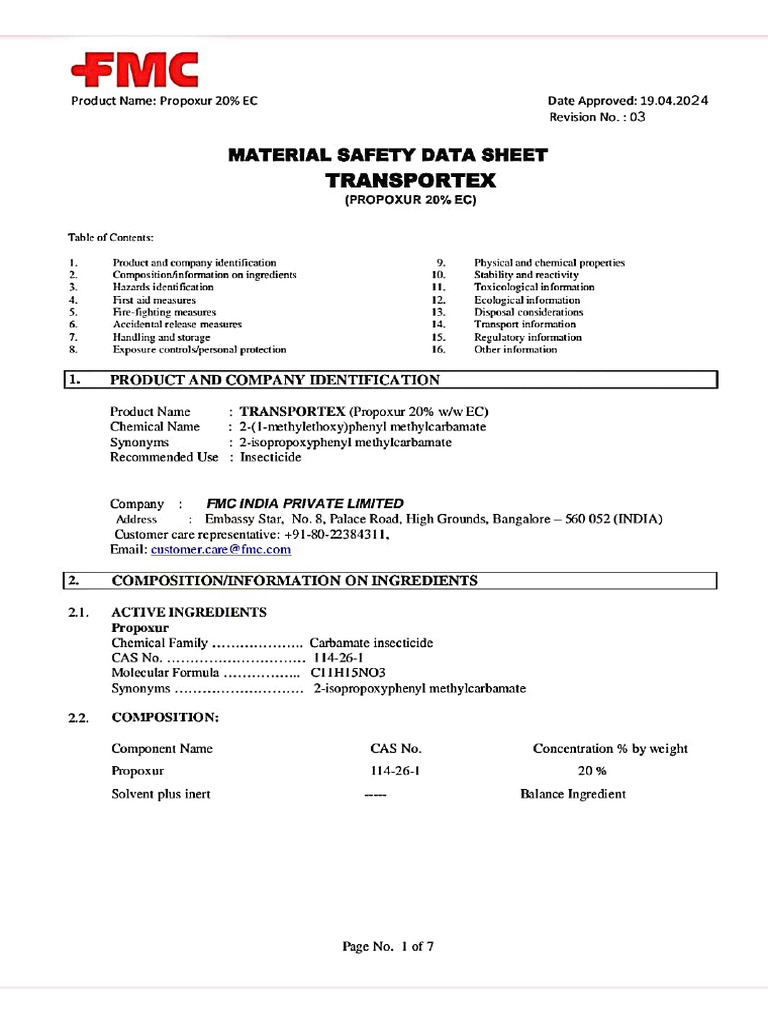 MSDS Transportex 2024 | PDF