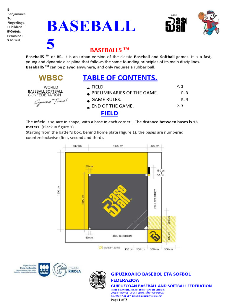Baseball 5 2020 Regulations | PDF | Baseball Field | Sports