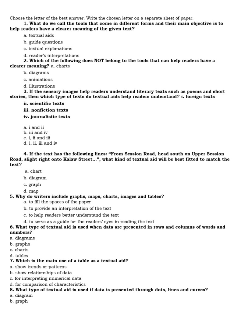 ENG10 M2 Test | PDF | Map | Chart