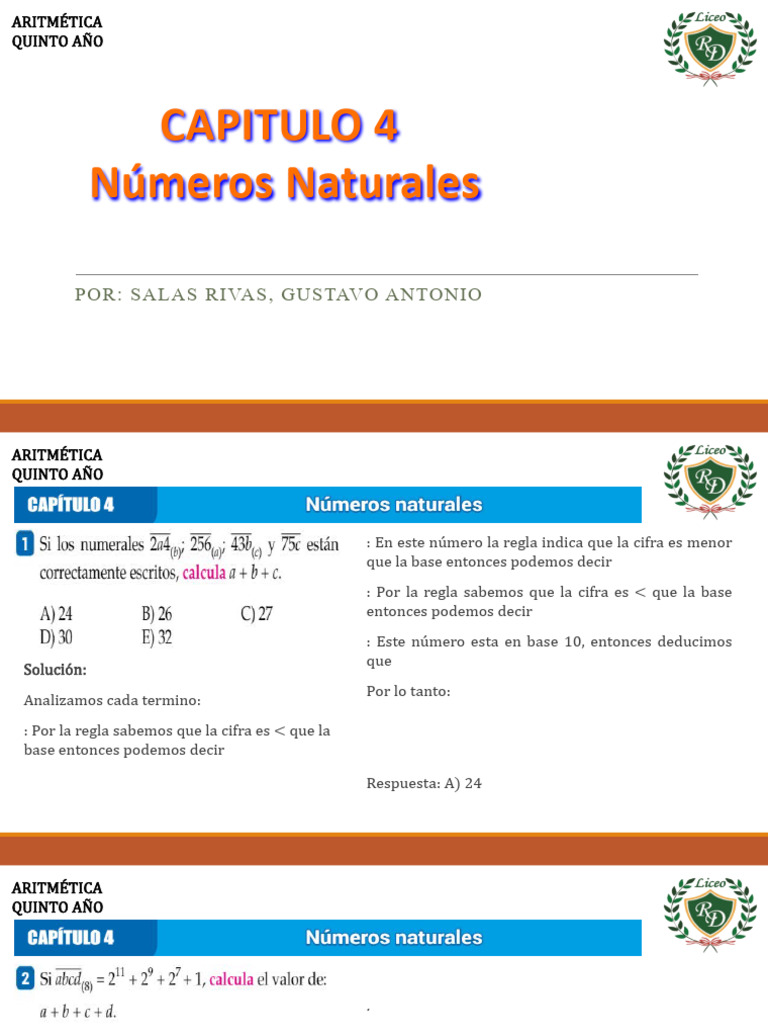 Capitulo 4 C T Números Naturales Pdf