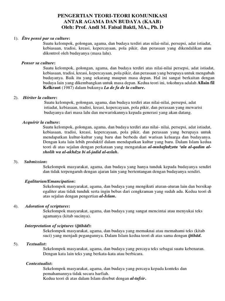 Pengertian Teori Kaab Prof Afb | PDF