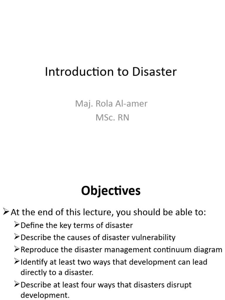 Mi Introduction To Disaster | PDF | Natural Disasters | Hazards