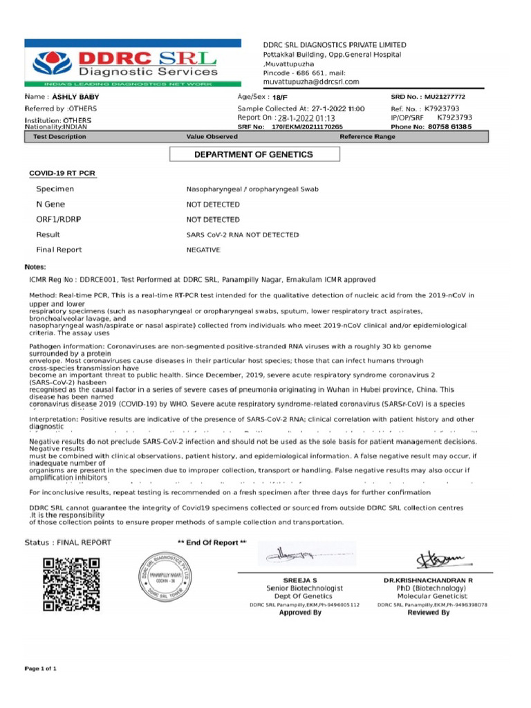 Ashly RTPCR File | PDF