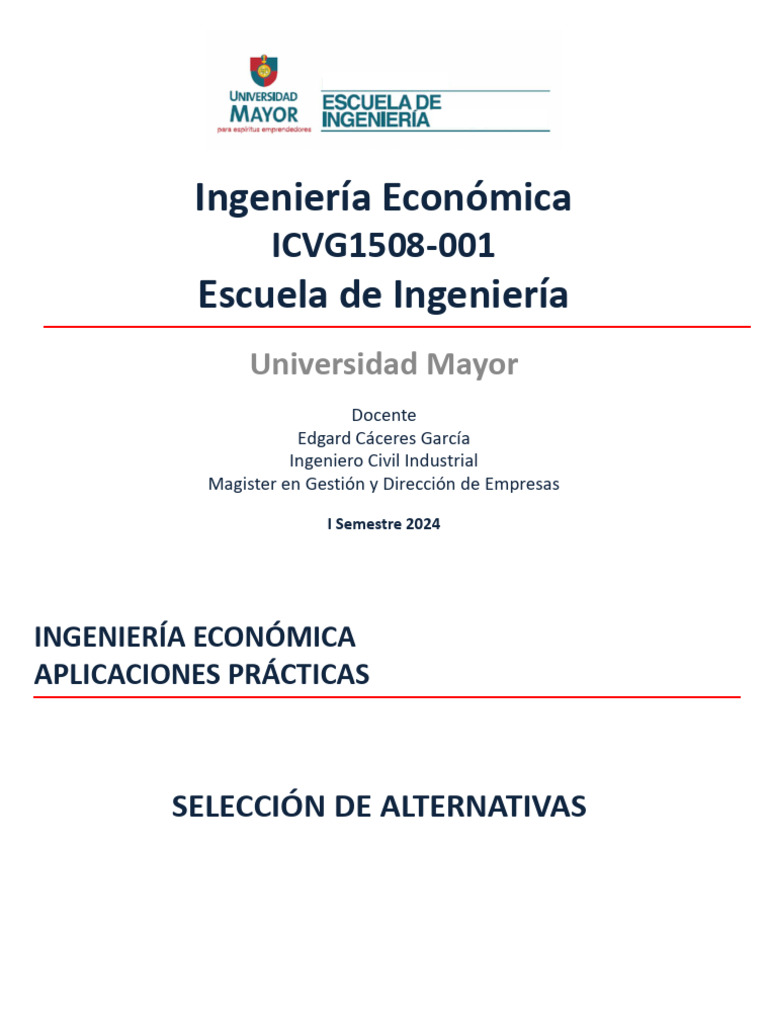 Evaluación de Alternativas Financieras | PDF | Costo de la vida | Interés