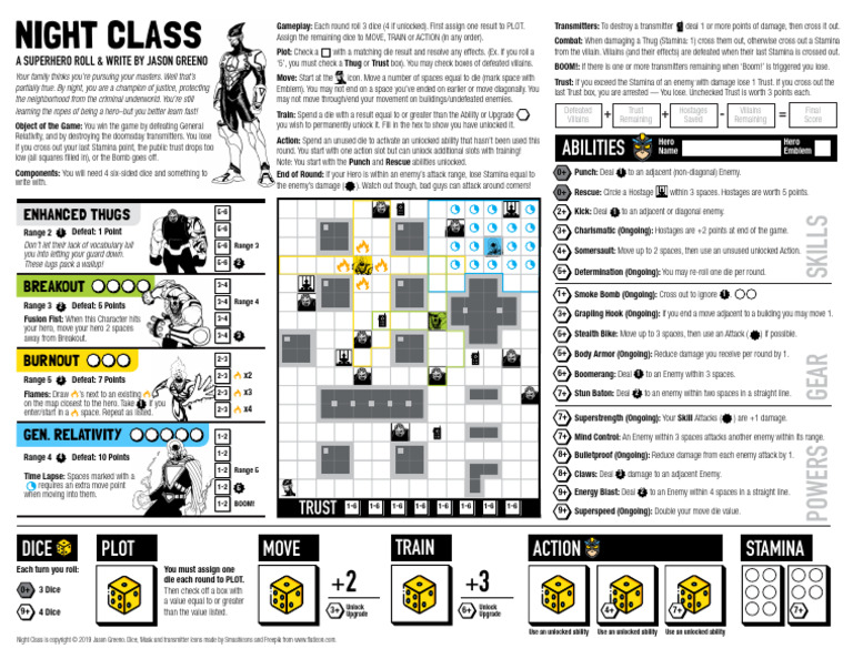 Superhero Roll & Write Game Guide | PDF
