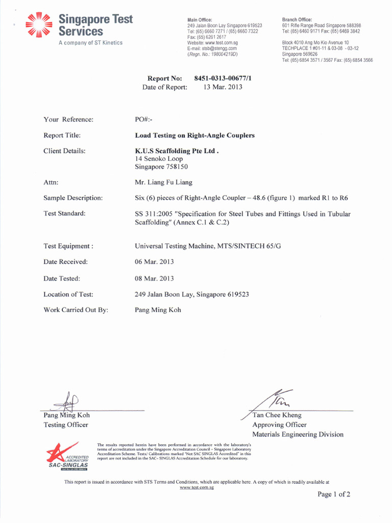 Test Report - Fixed Clamp 48.6mm | PDF