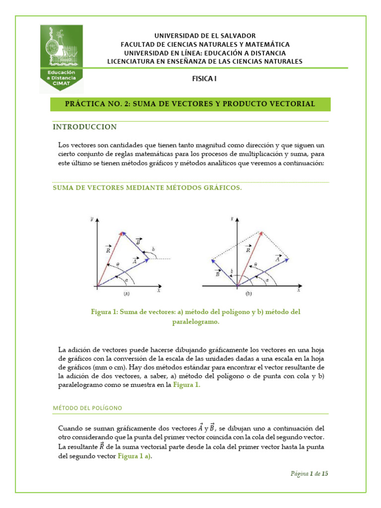 Practica 2 Fisica 1 Virtual | PDF | Vector Euclidiano | Multiplicación