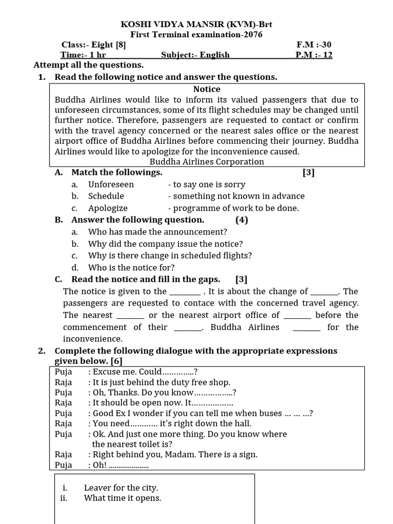 Eng 8 FTE-2078 | PDF | Aviation | Transport