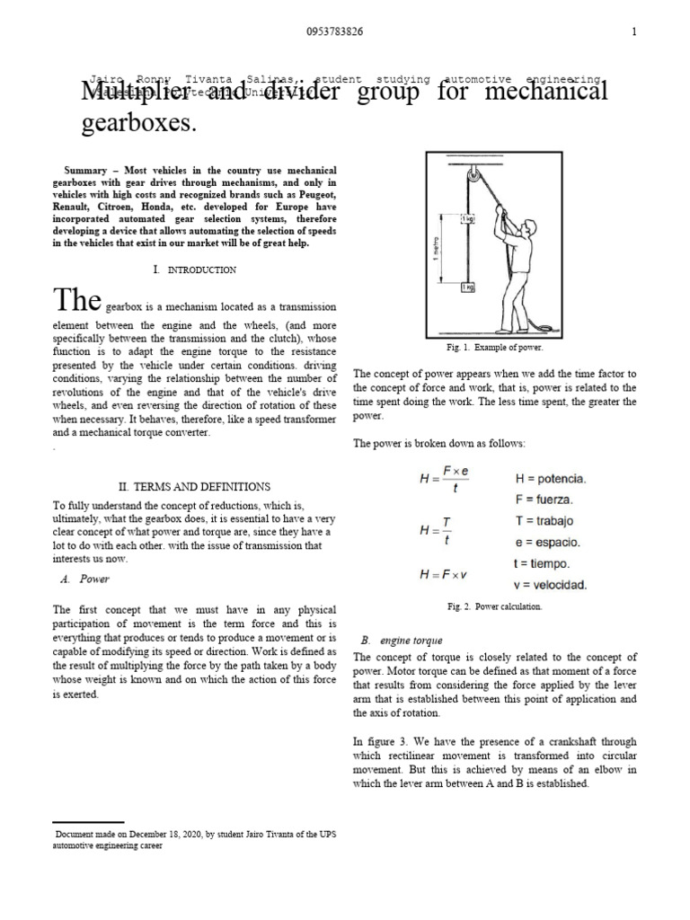 Multiplier and Divider Group of Mechanical Gearboxes | PDF | Gear | Torque