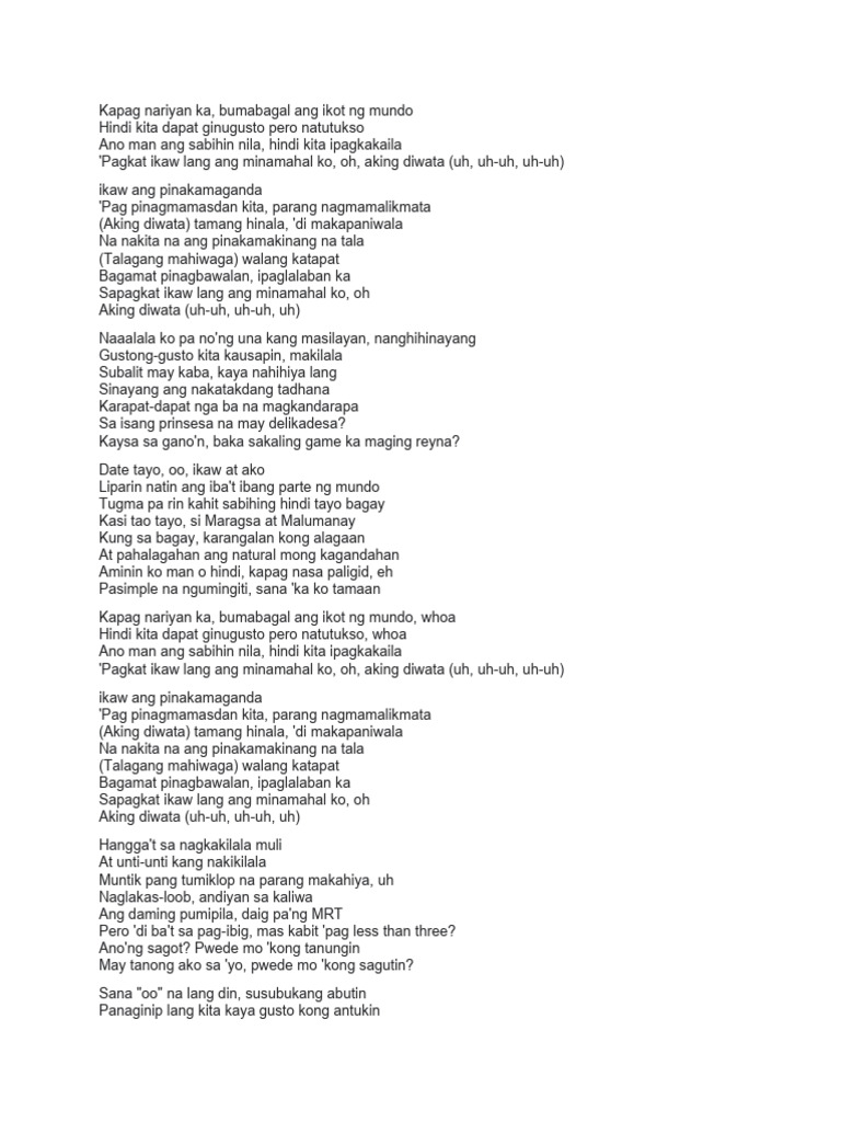 Diwata - Lyrics | PDF