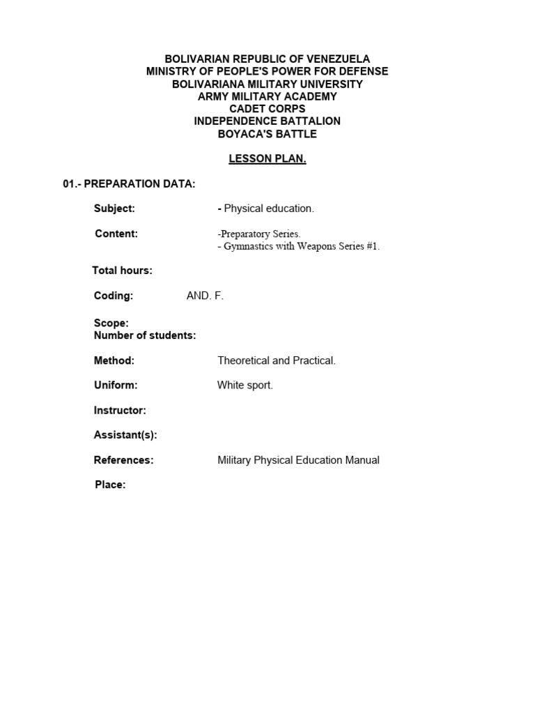 Physical Education Lesson Plan | PDF | Anatomical Terms Of Motion ...