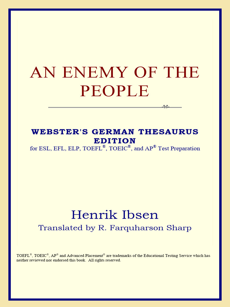 (Henrik Ibsen) An Enemy of The People (Webster's G (B-Ok - CC) | PDF ...