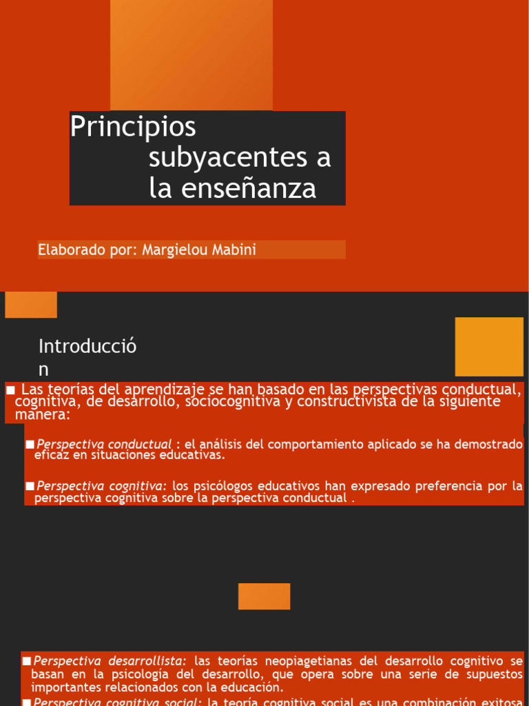 Principios De Una Enseñanza Eficaz Análisis De Teorías Del Aprendizaje
