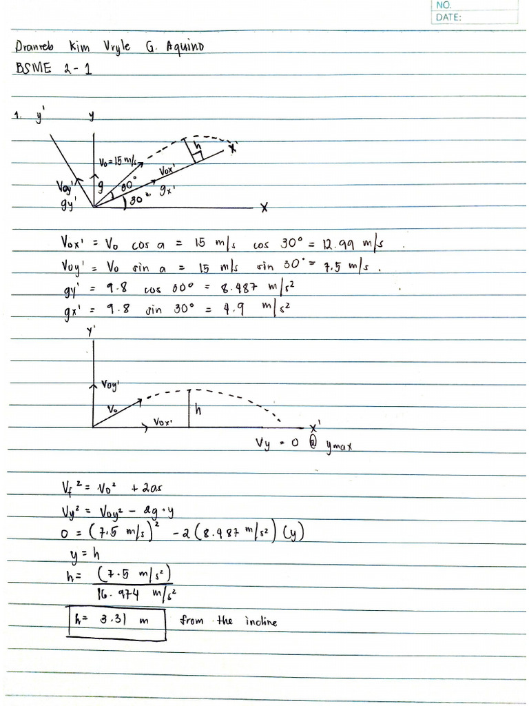 Aquino, Dranreb Kim Vryle G- Dynamics Assignment | PDF