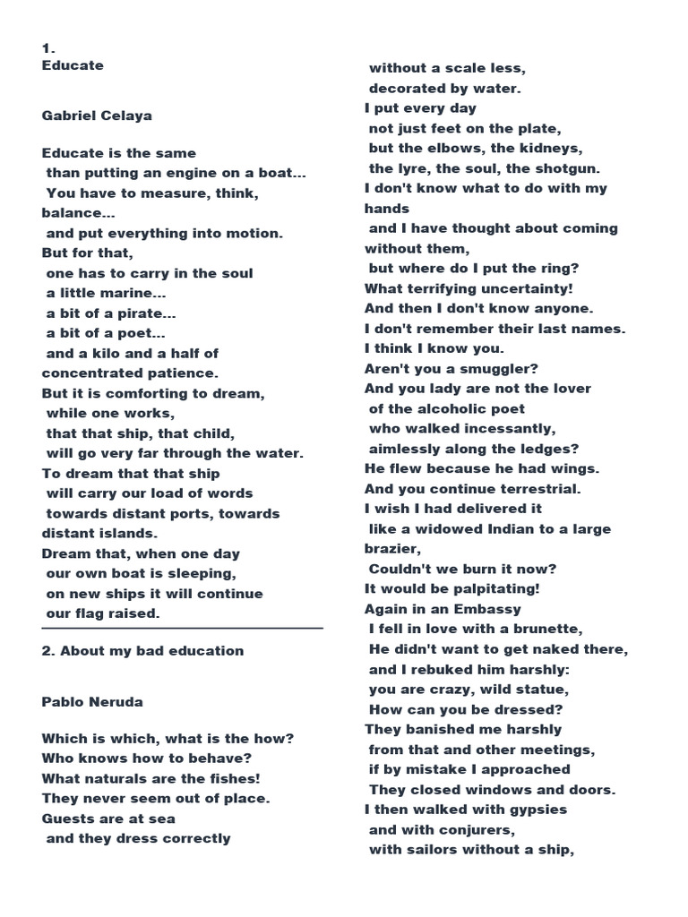 Poems About Education | PDF