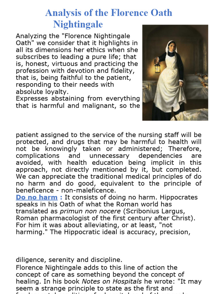 Analysis of The Oath of Florence NIghtingale, Hippocrates and The ...