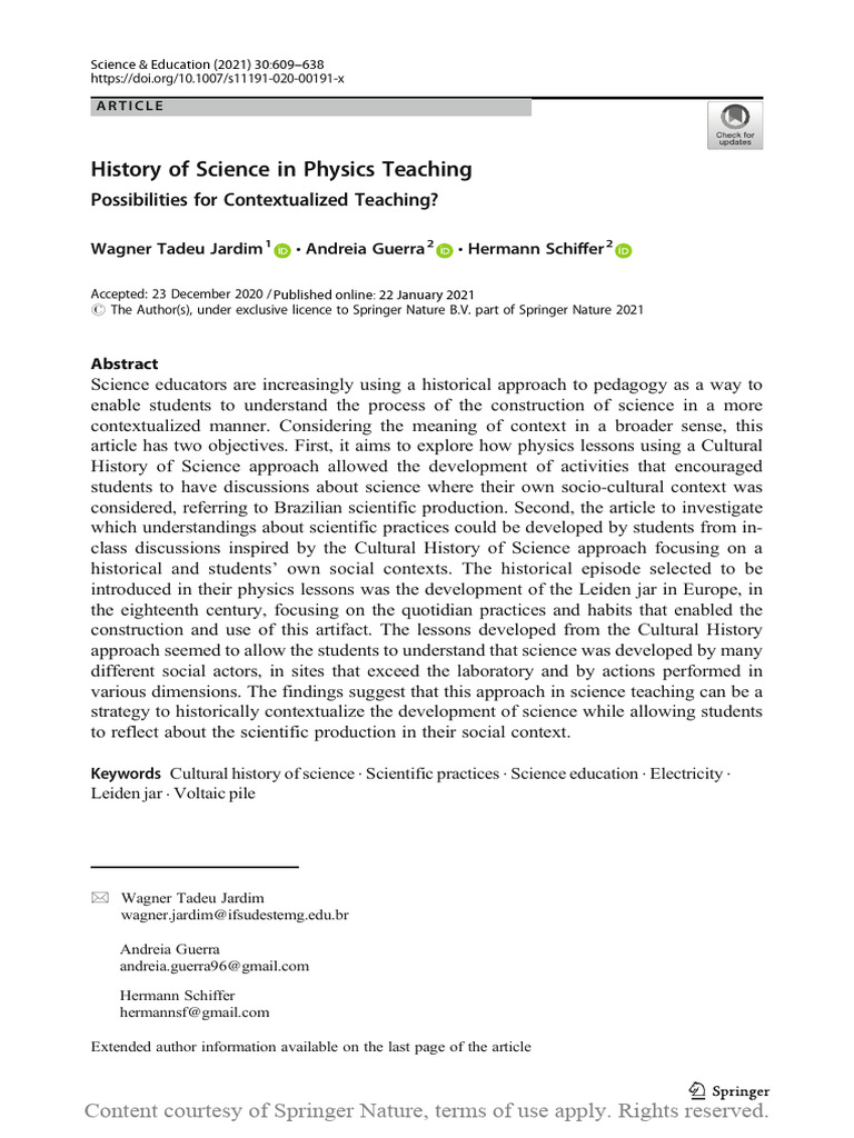 History of Science in Physics Teaching - Possibili | PDF | Science ...