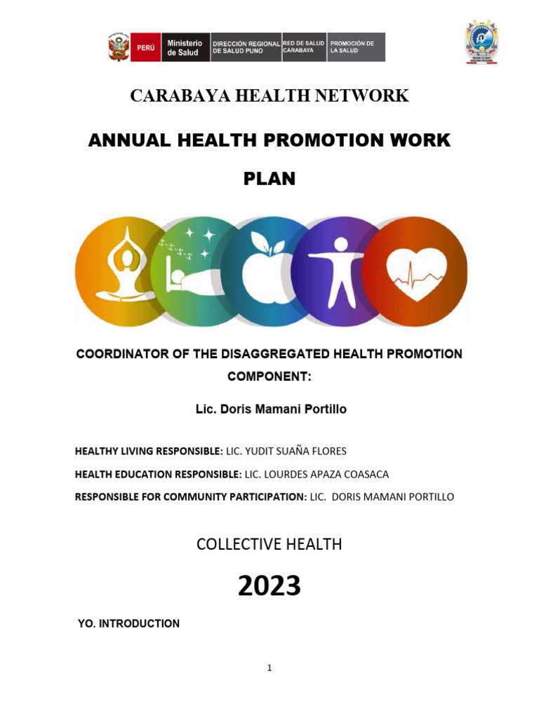 Annual Health Promotion Work Plan 2023 | PDF | Health Promotion ...