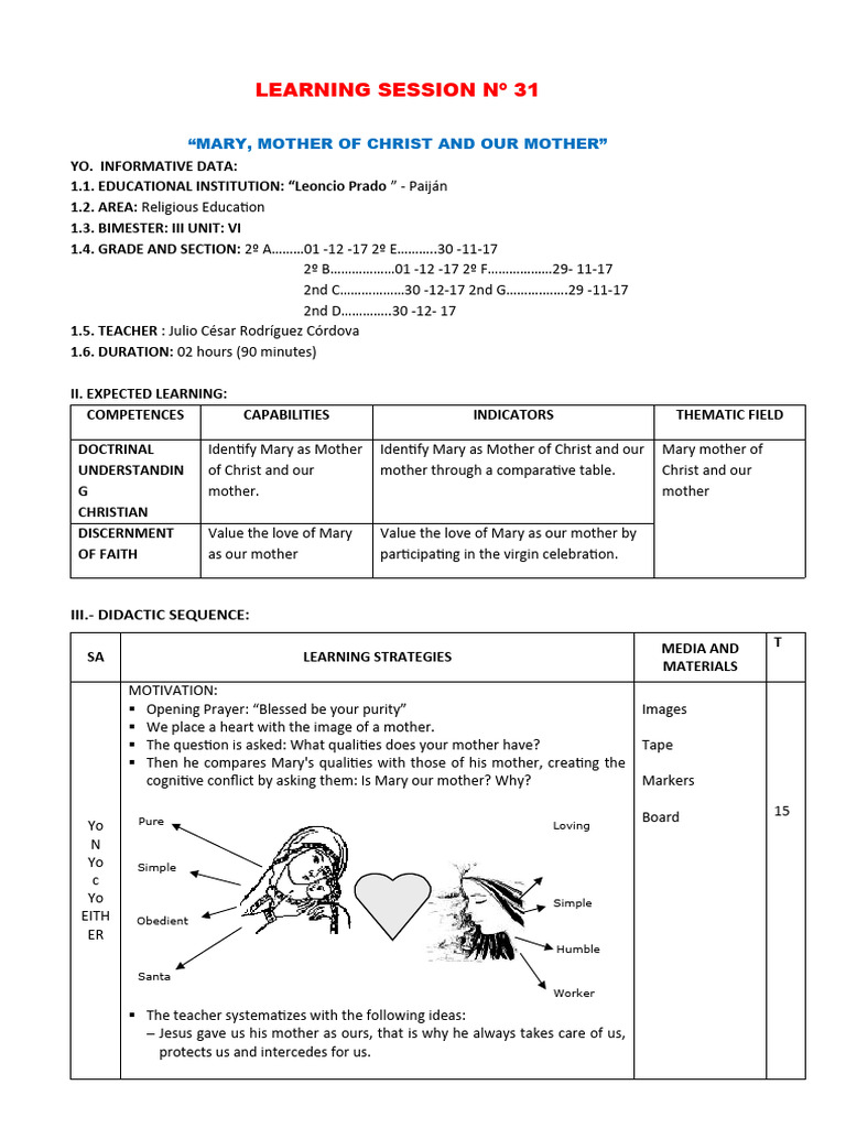 Session #31 Mary Mother of Christ and Our Mother | PDF | Mary, Mother ...