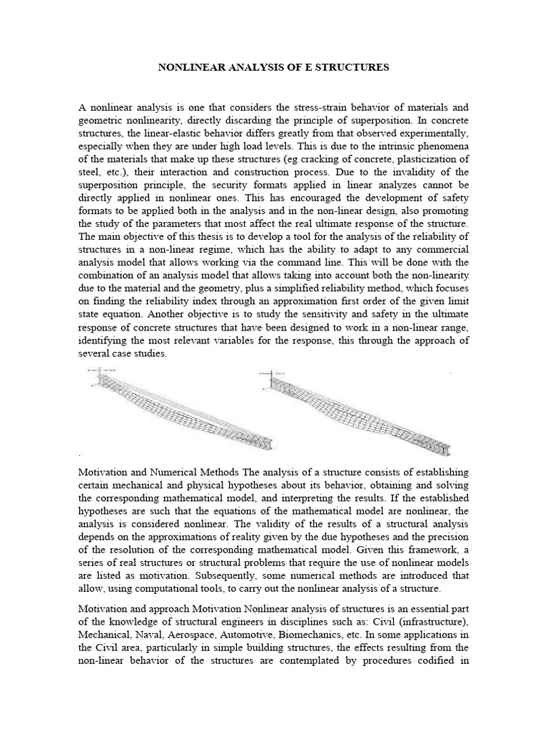 Nonlinear Analysis in Structures | PDF | Deformation (Engineering ...