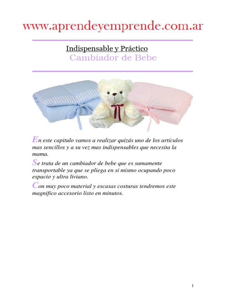 Cambiador de Bebé: Guía DIY Paso a Paso | PDF | Textiles | Ropa