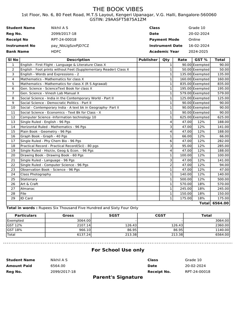 Prajwal Book Receipt (NERD) | PDF | Science