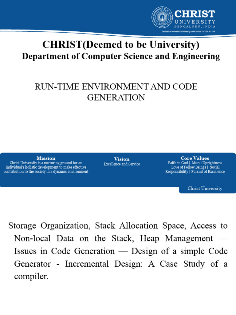 CHRIST (Deemed To Be University) : Department of Computer Science and ...