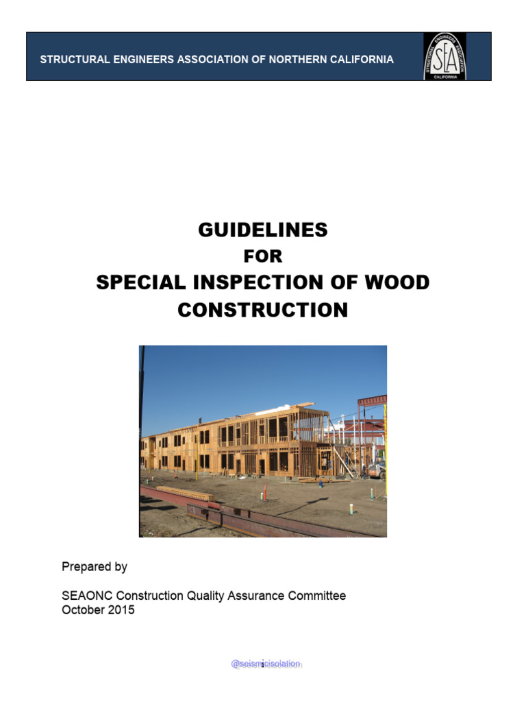 Guidelines For Special Inspection of Wood Construction Seaonc 2015 ...