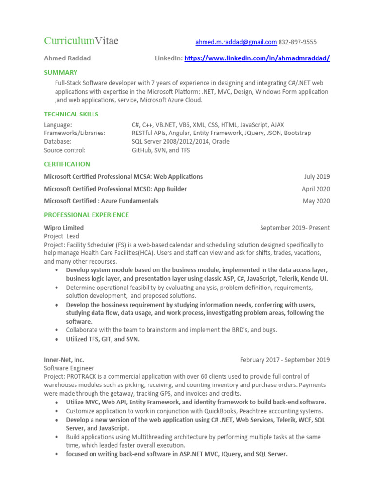 Dice Resume CV Ahmed Raddad | PDF | Application Software | World Wide Web