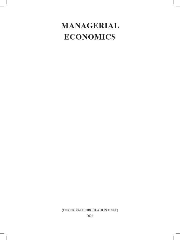 Managerial Economics (SCDL E-Book) | PDF | Supply (Economics) | Demand