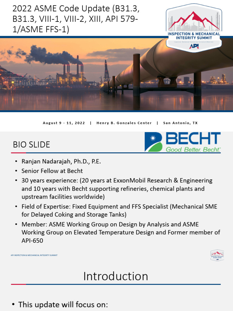 8-11-22 - Thurday AM - 2022 ASME Code Update (B31.3 B31.3 VIII-1 VIII-2 ...
