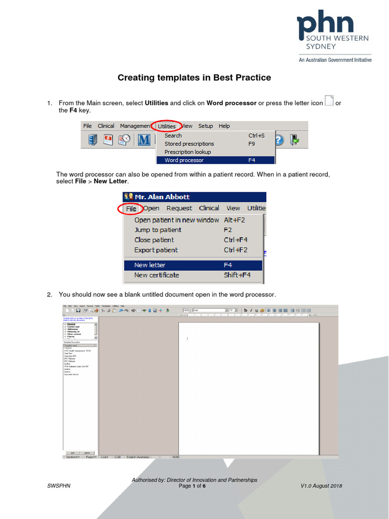 How To Create Templates in Best Practice | PDF | Cursor (User Interface ...