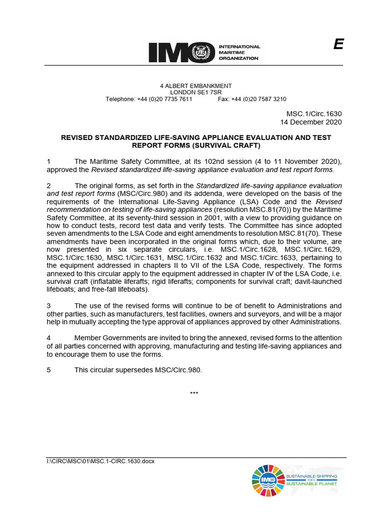 MSC 1-Circ 1630 | PDF | Computers