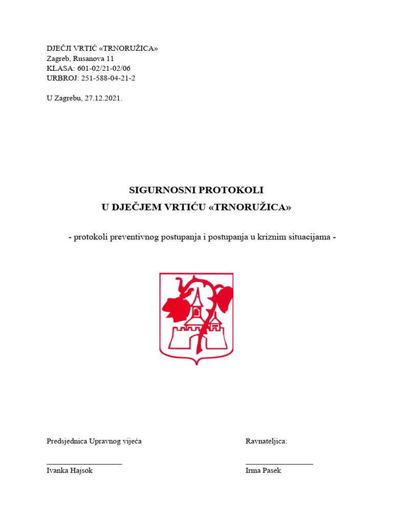 SIGURNOSNI PROTOKOLI najNAJNOVIJI | PDF