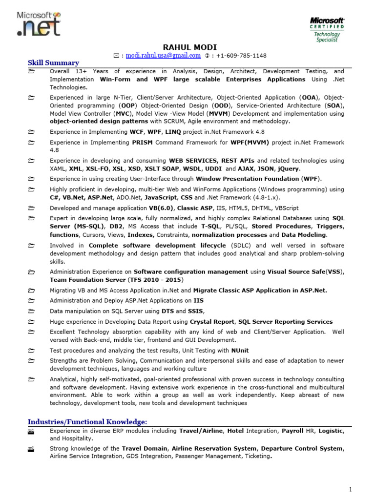 Dice Resume CV RAHUL MODI | PDF | Microsoft Sql Server | Databases Dice Resume CV RAHUL MODI | PDF | Microsoft Sql Server | Databases