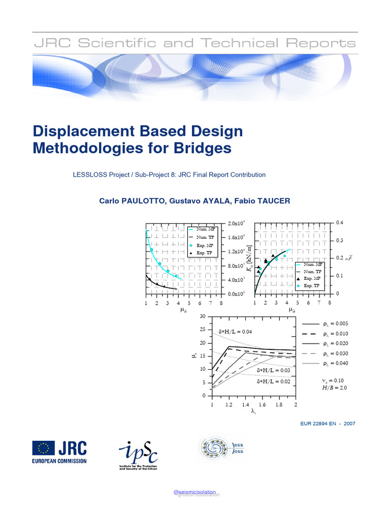 Displacement Based Design Methodologies For Bridges LESSLOSS Project | PDF | Viscoelasticity ...