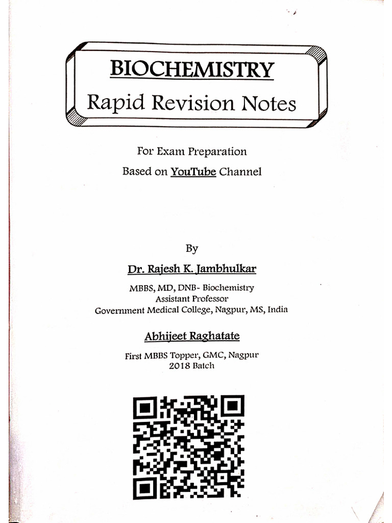 Jambulkhar Biochemistry Notes | PDF
