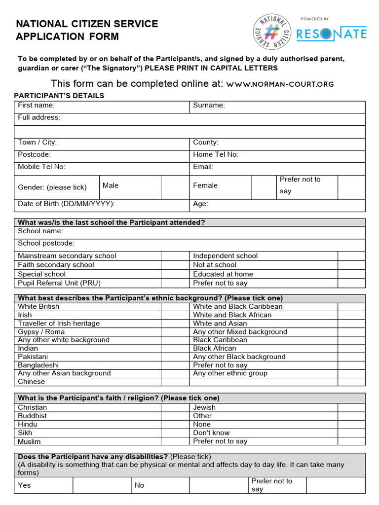 NCS Application Form | PDF | Allergy NCS Application Form | PDF | Allergy
