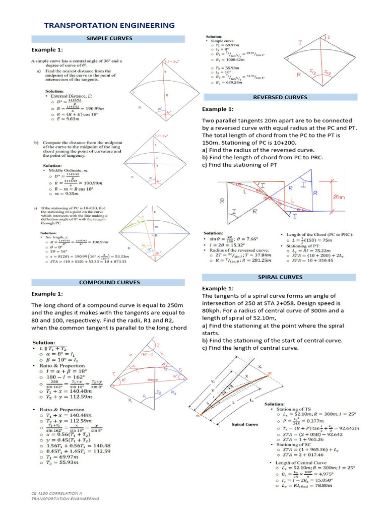 Transportation Engineering Curve Examples | PDF | Traffic | Speed