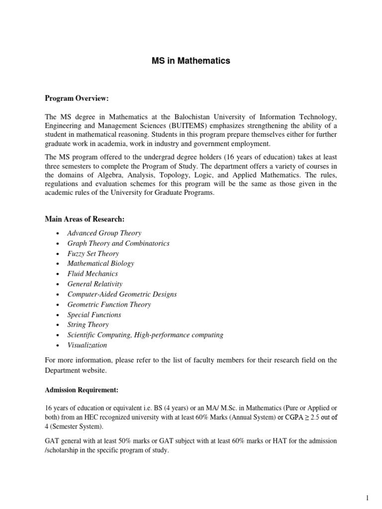 MS Mathematics | PDF | Mathematics | Algebra