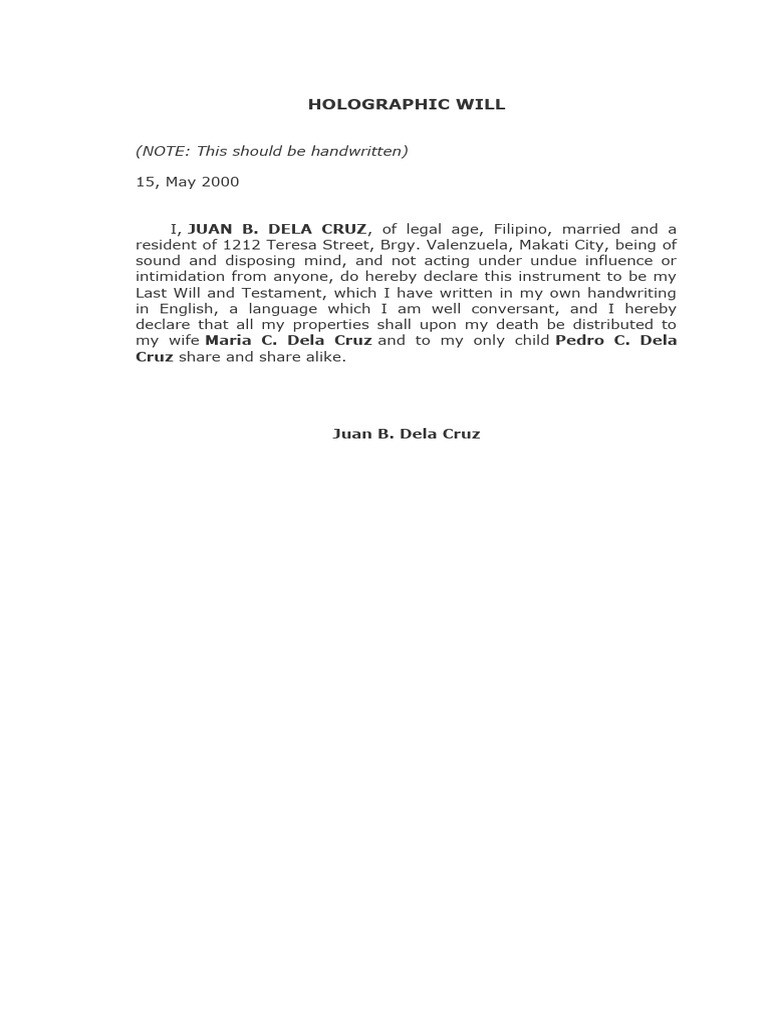 Holographic Will | PDF