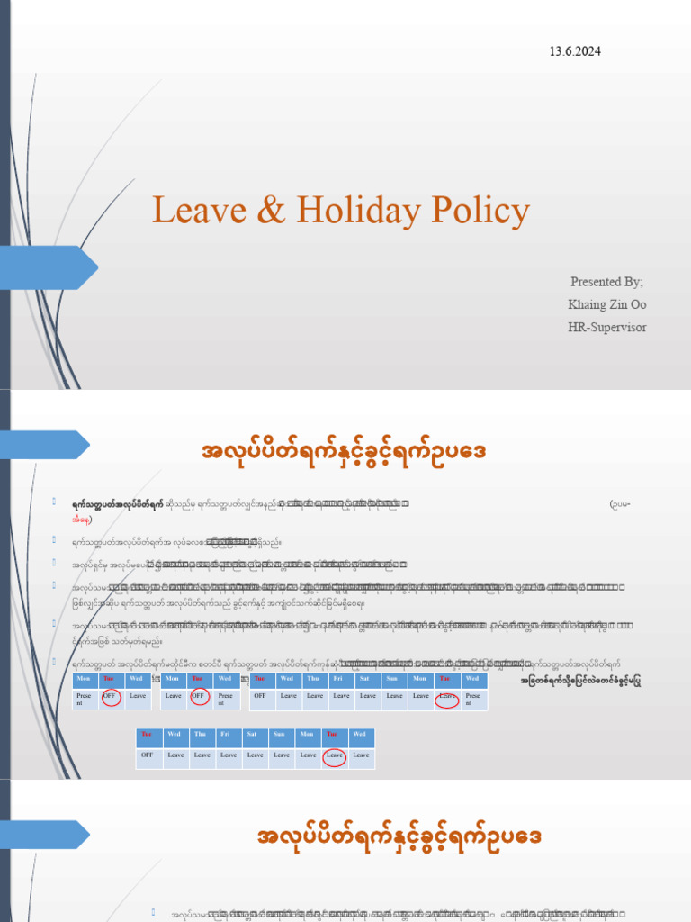 Leave & Holiday Policy | PDF