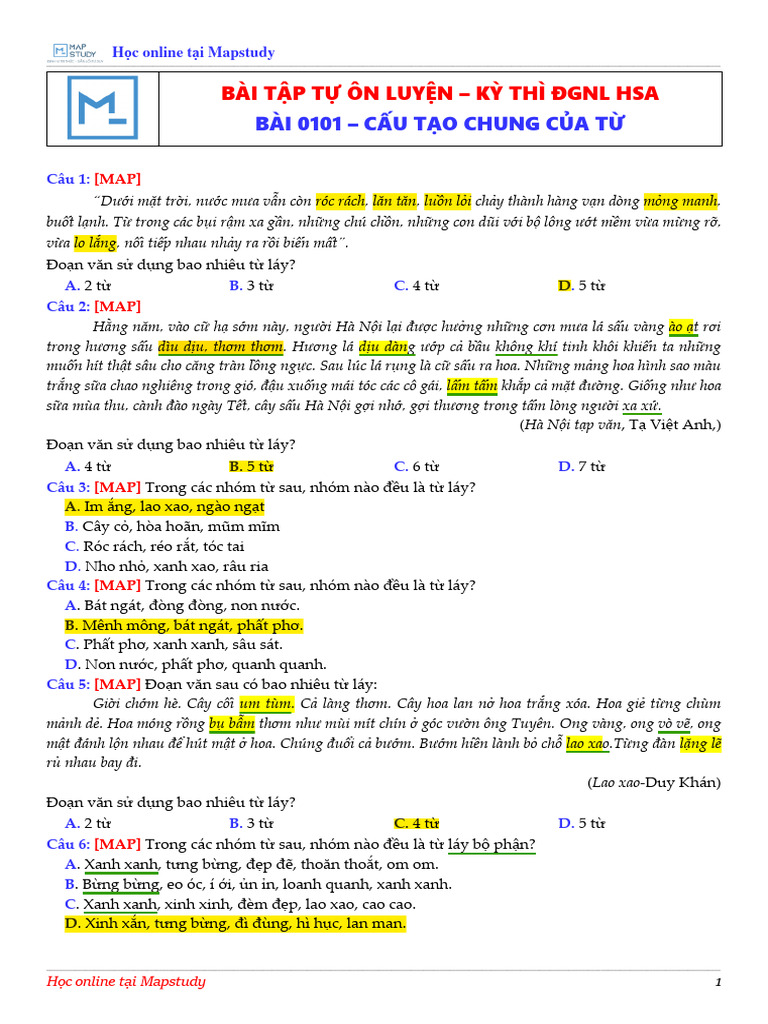 Tai Lieu - BTVN 0101 Cau Tao Chung Cua Tu 1717320232761 | PDF