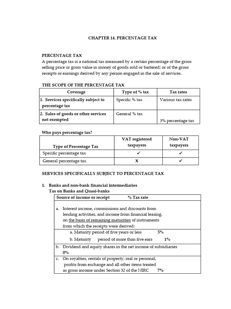Percentage Tax and VAT | PDF | Value Added Tax | Taxes