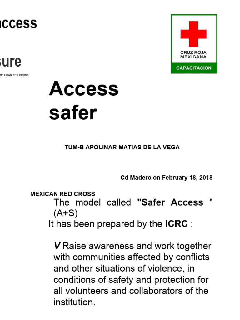 Safer Access | PDF | International Federation Of Red Cross And Red ...