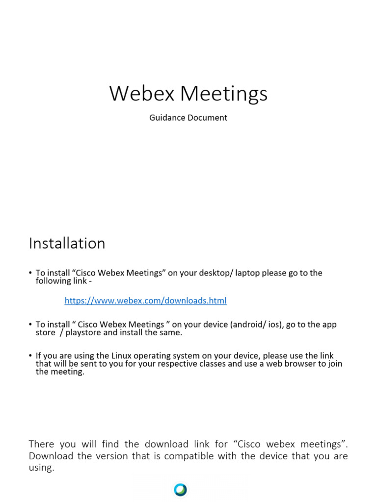 Webex Guidance | PDF | Career & Growth | Games & Activities